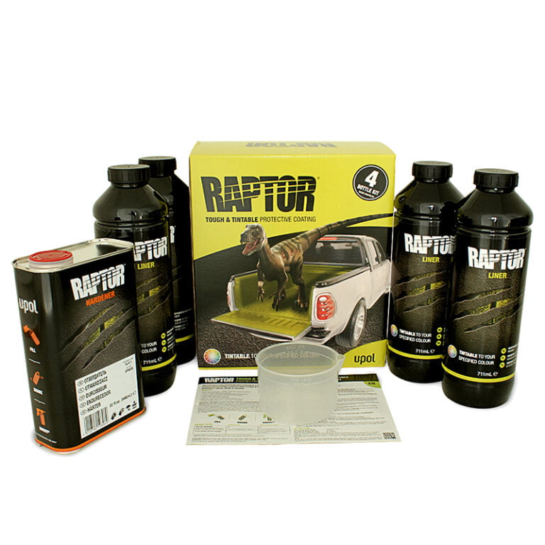 Kit Vopsea Raptor gata colorat U-POL Kit 4 lit nuanta gri+Pistol ...