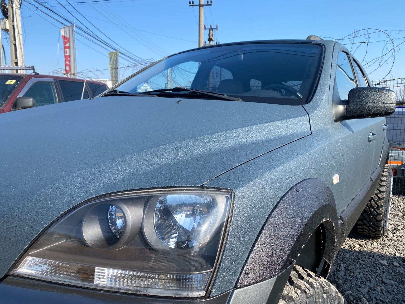 Kit Vopsea Raptor gata colorat U-POL 1 lit nuanta gri RAL 7016 ...